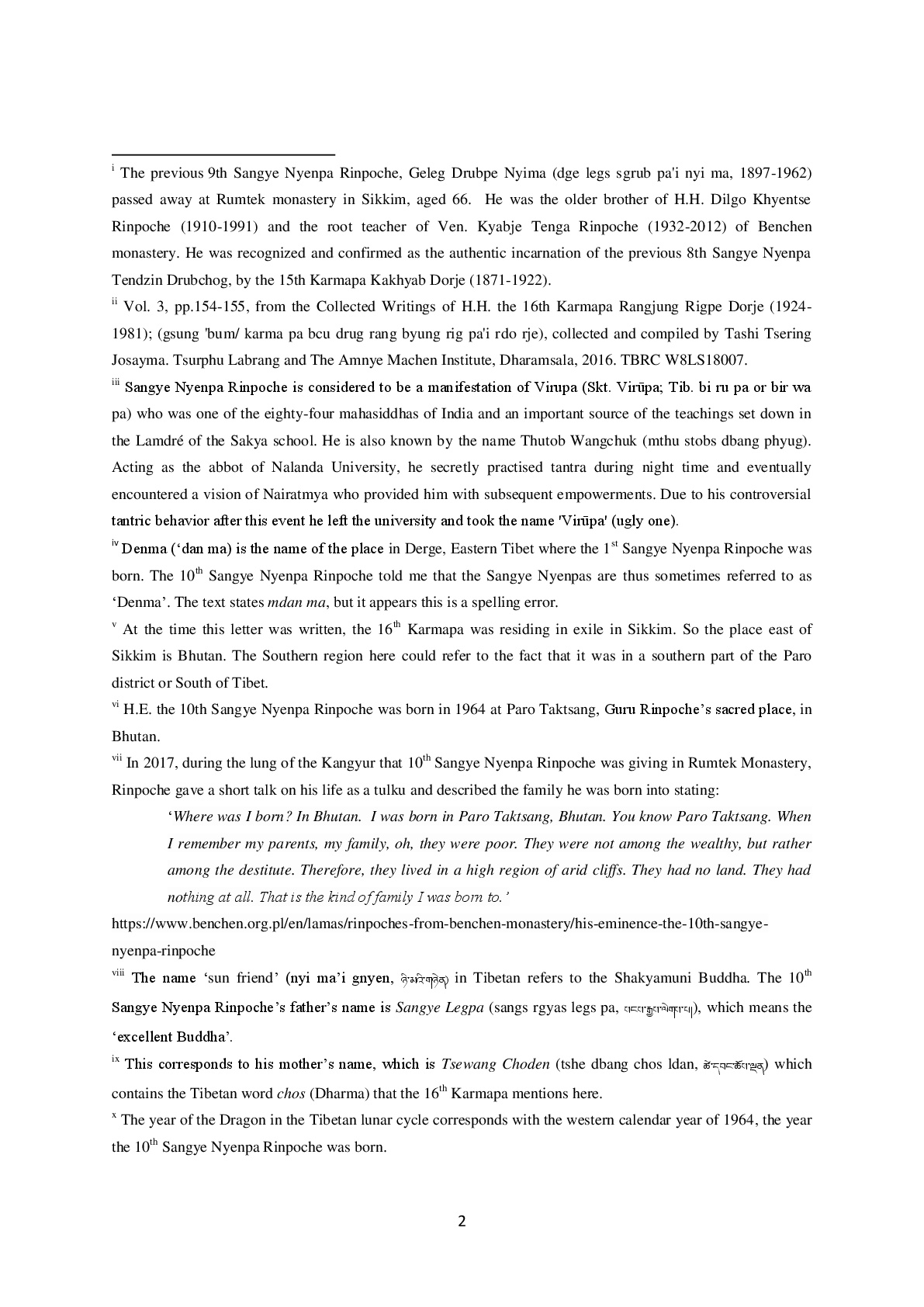 Translation of the Prediction Letter by HH 16th Karmapa on the Rebirth ...